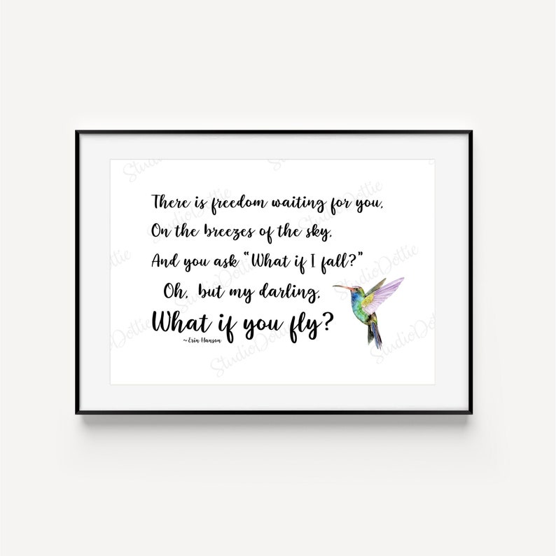 What If I Fall Oh, but My Darling, What If You Fly Hummingbird Artwork ...