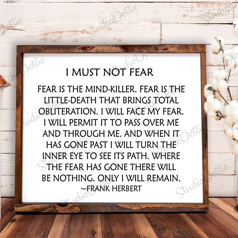 I Must Not Fear | Word Art Digital Instant Download | Movie Dunn Quote ...