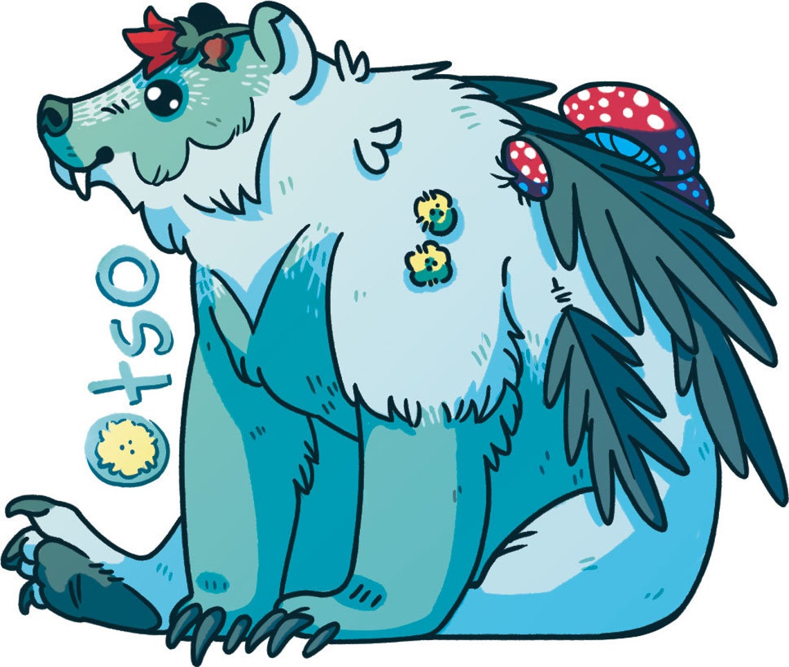 Mythological Creatures Vinyl Sticker Wolpertinger Otso | Water Bottle ...