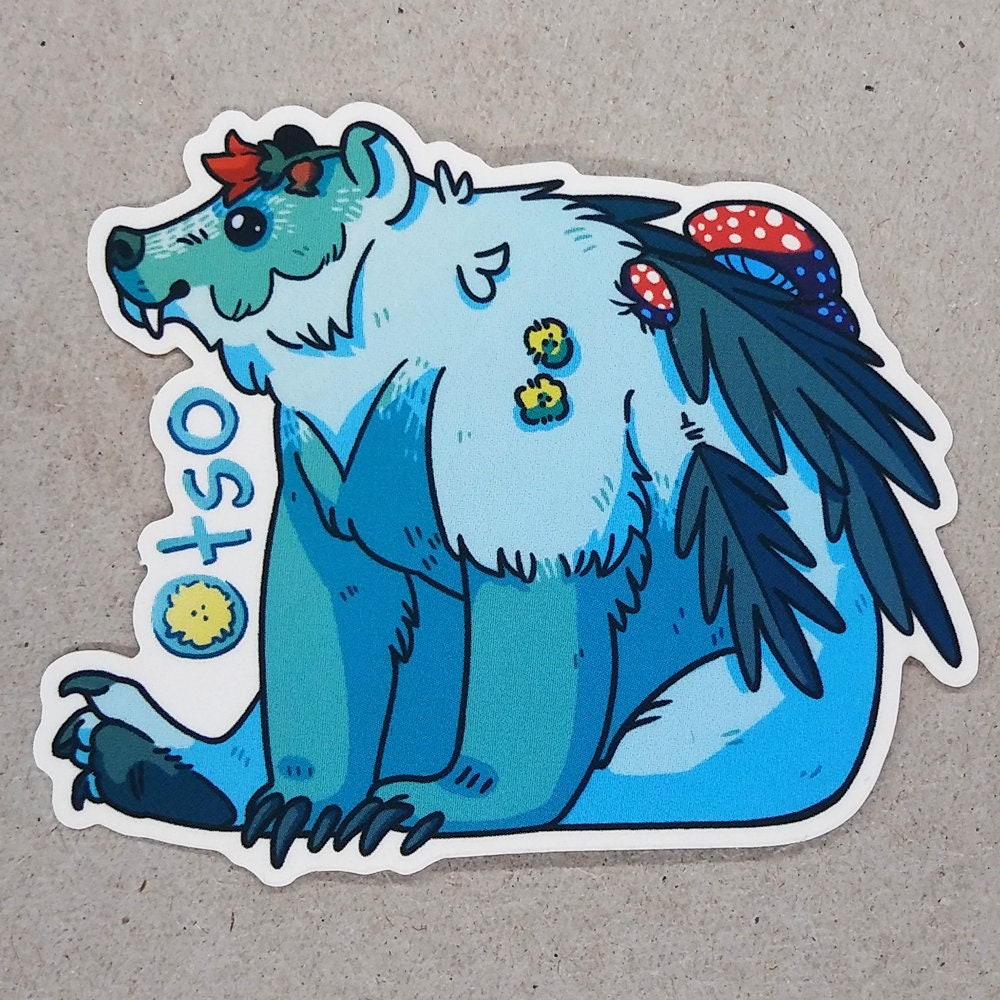 Mythological Creatures Vinyl Sticker Wolpertinger Otso | Water Bottle ...