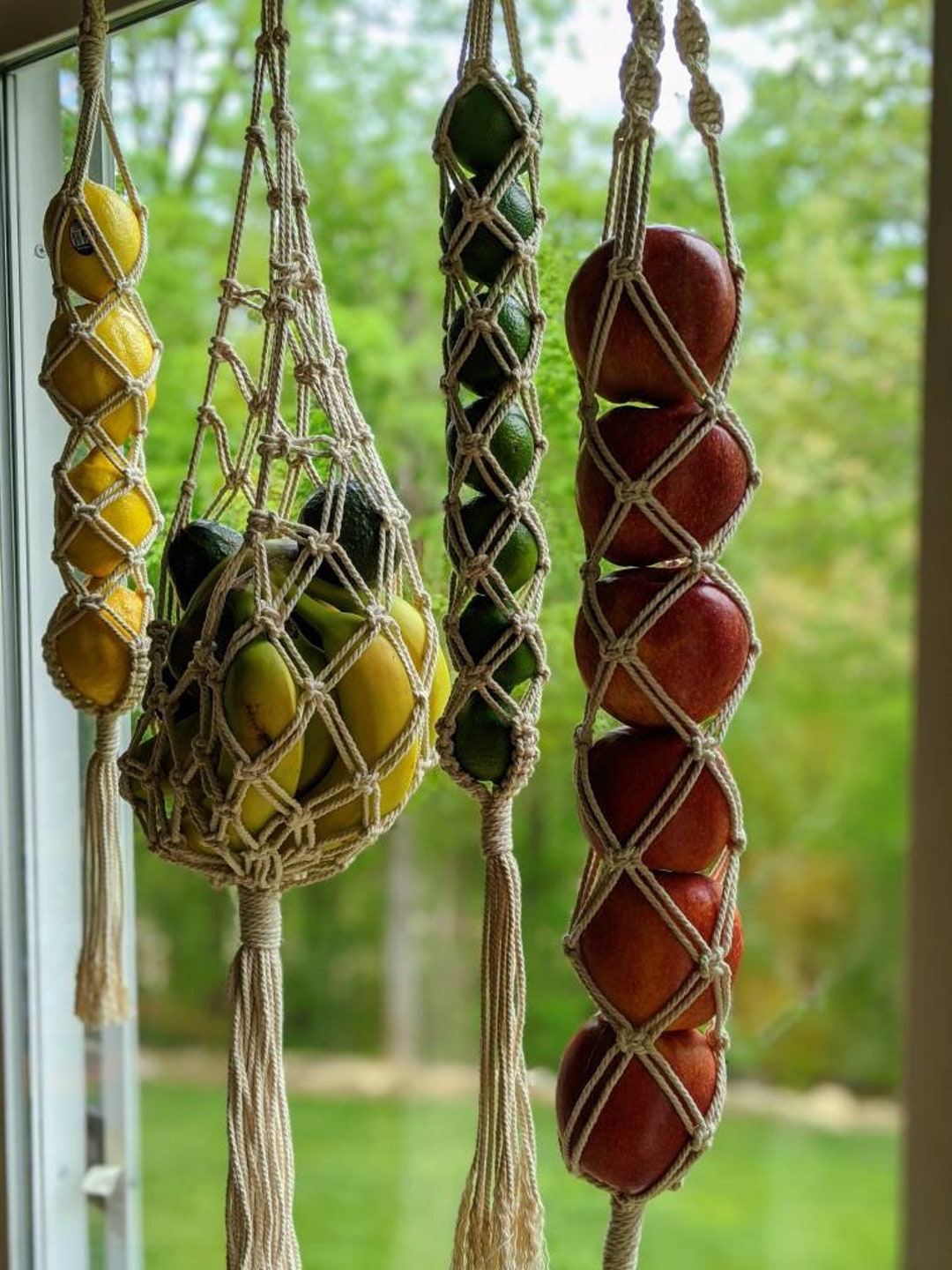 Macrame Fruit & Veggie Hangers | Kitchen Storage | Produce Holder ...