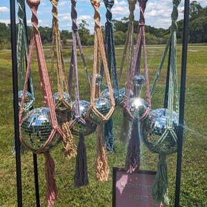 Macrame Disco Ball Hanger Boho Car Decor Bohemian Gifts for Her ...