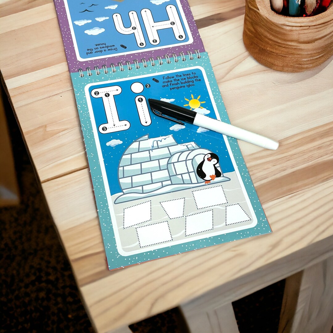 Alphabet Tracing Wipe Clean Activity Book Pen Control Activities for 3 ...