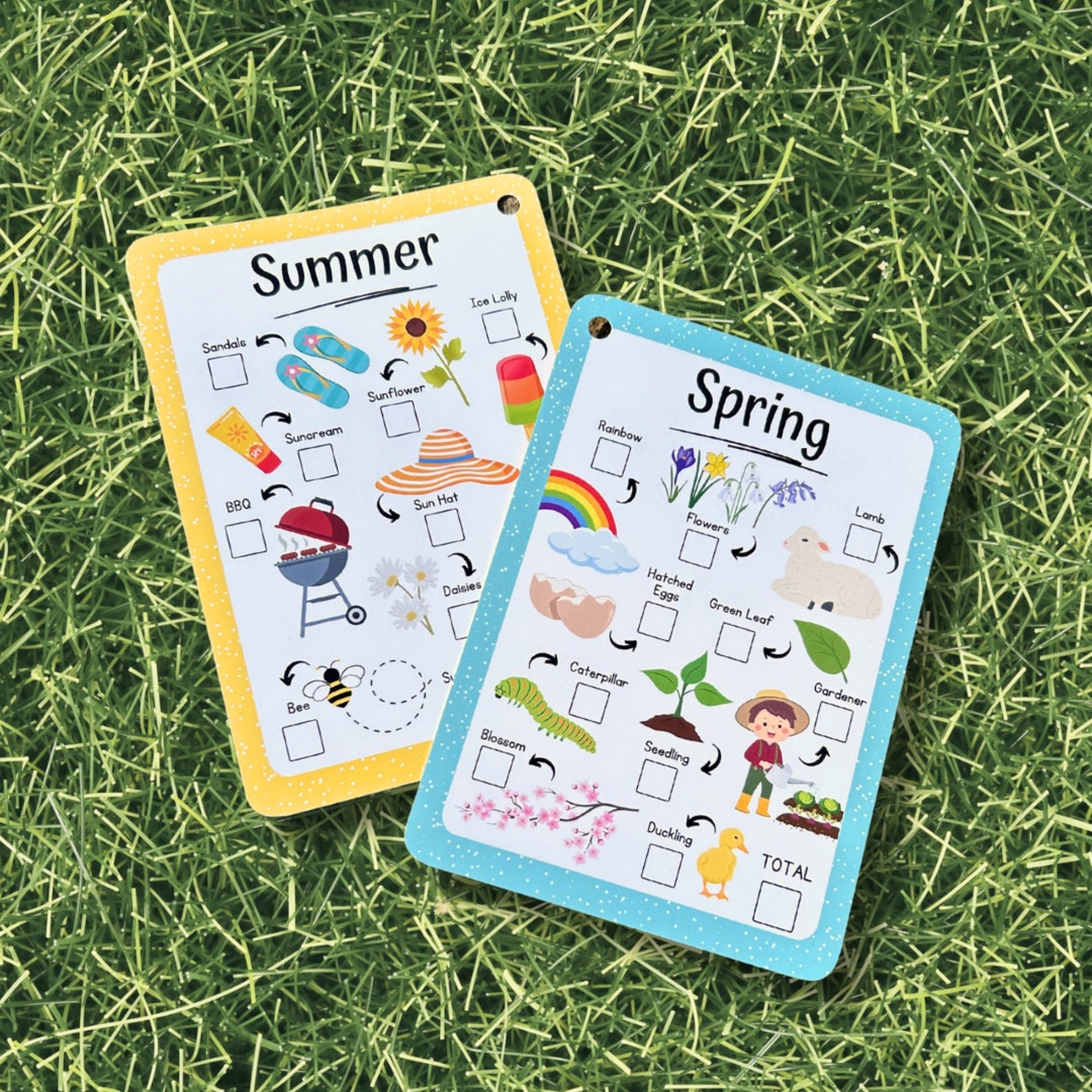 Spring / Summer I-spy Scavenger Hunt Add on Card Wipe Clean Flash Card ...