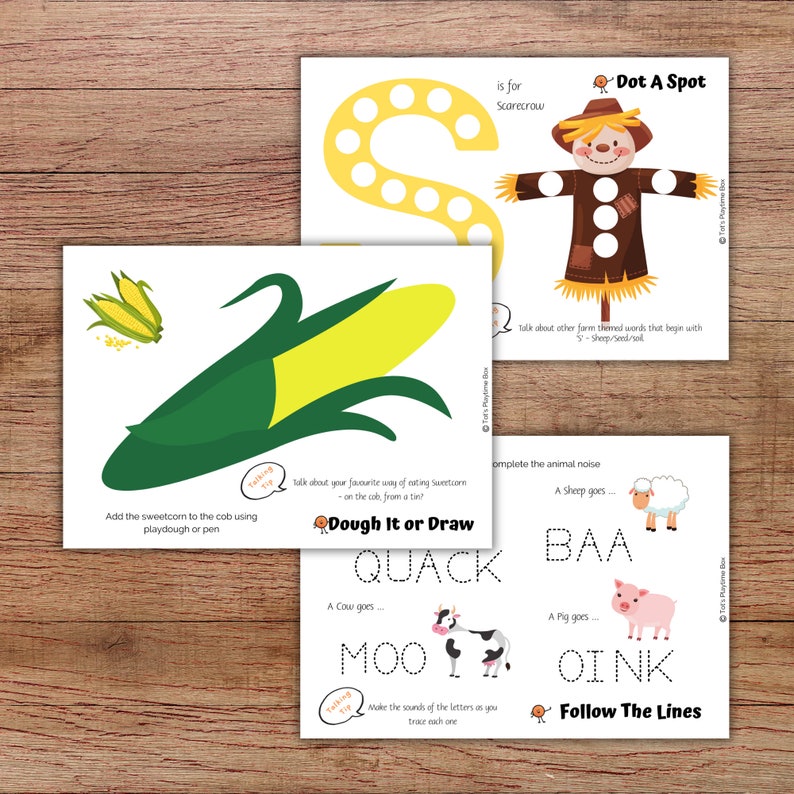 Farm Preschool Activity Pack - Colouring, Playdough, Puzzle Sheets ...