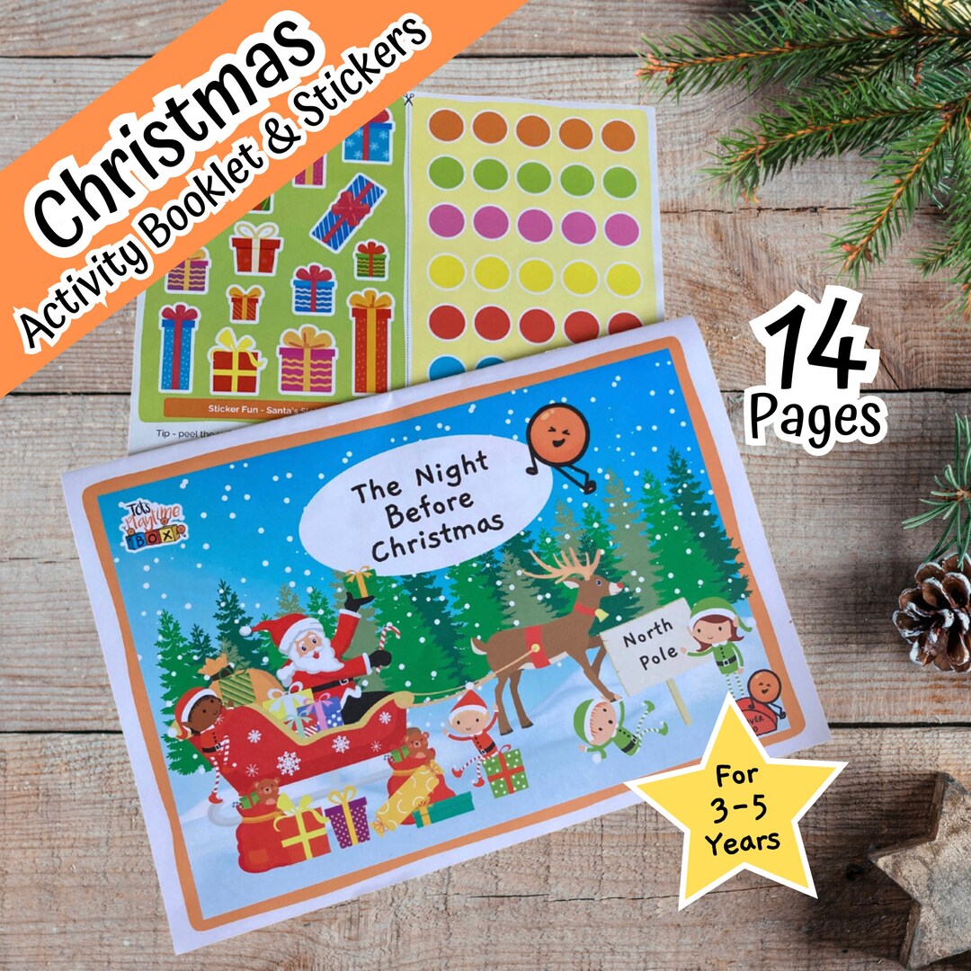 Christmas Activity Booklet for Preschoolers Fun Gift for - Etsy