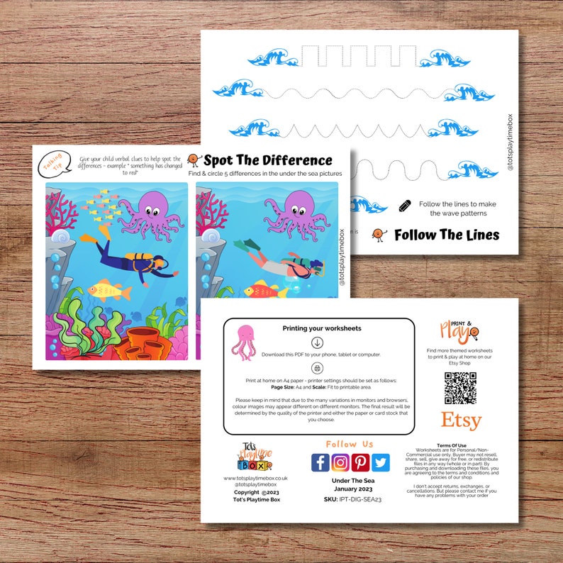 Under the Sea Preschool Learning Bundle - Colouring, Playdough, Puzzles ...