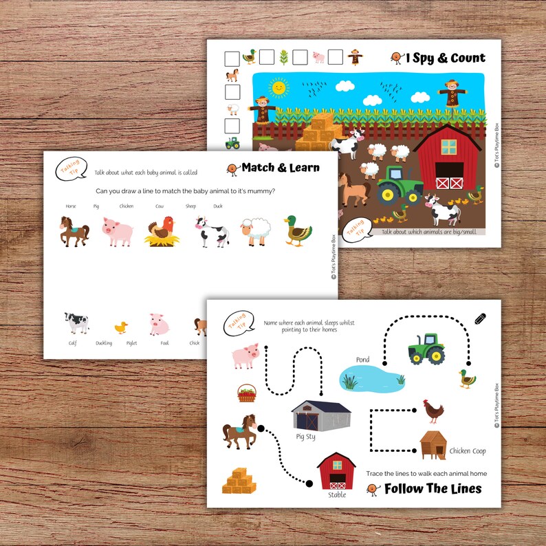 Farm Preschool Activity Pack - Colouring, Playdough, Puzzle Sheets ...