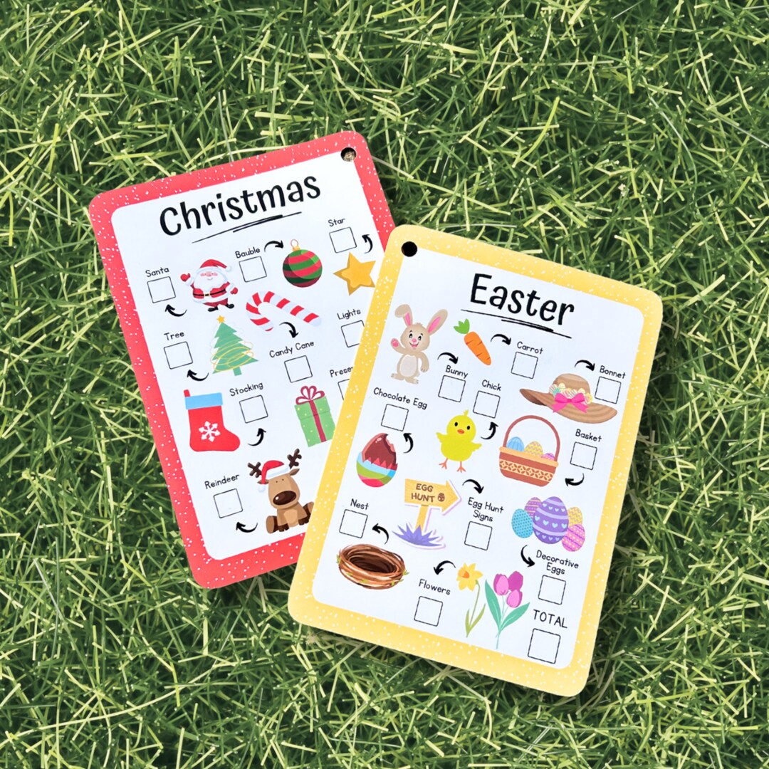Easter / Christmas I-spy Scavenger Hunt Add on Card Wipe Clean Flash ...
