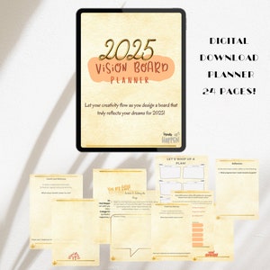 2025 Vision Board Planner | Digital Vision Board, Manifesting Vision ...