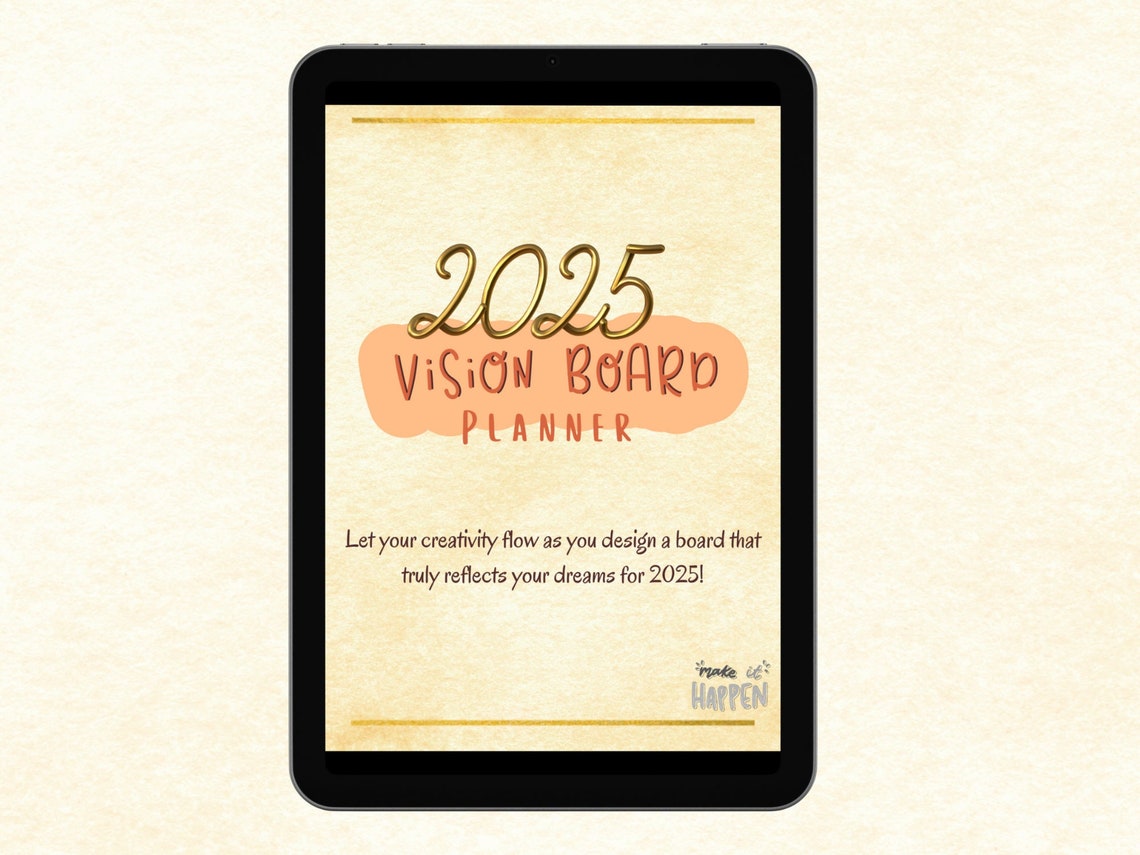 2025 Vision Board Planner | Digital Vision Board, Manifesting Vision ...