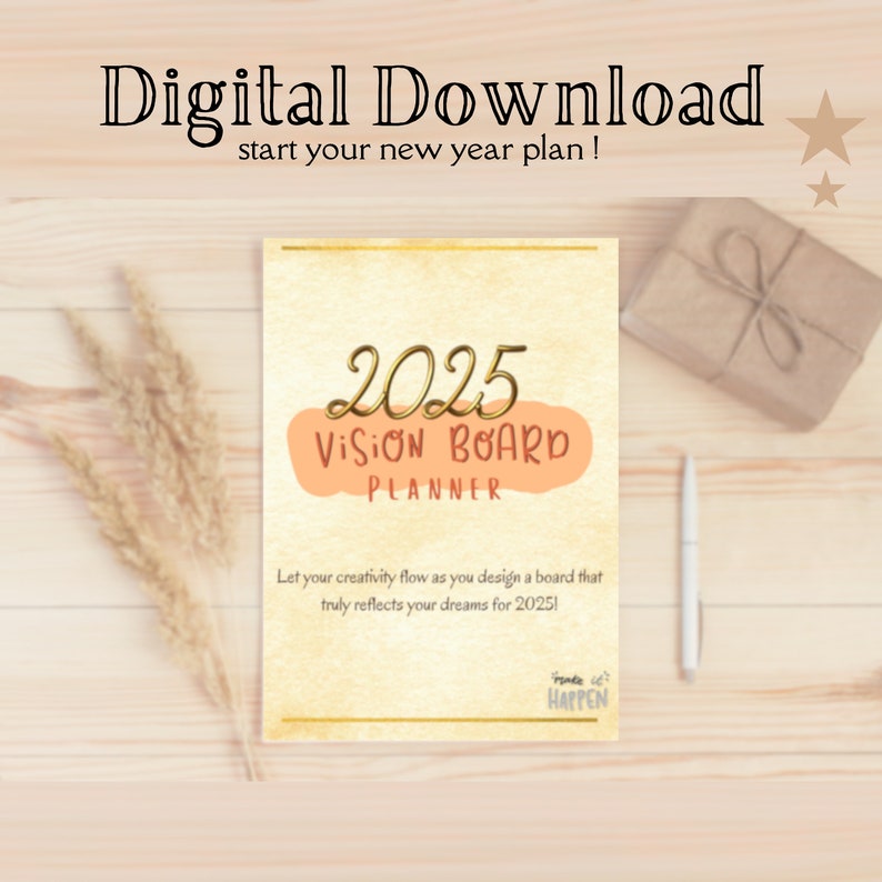 2025 Vision Board Planner | Digital Vision Board, Manifesting Vision ...