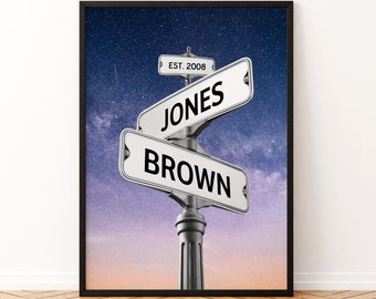 Custom Name Vintage Street Sign Canvas Print, Personalized Name ...