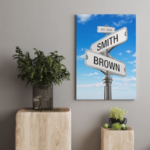Vintage Any Name Street Sign Canvas Print, Personalized Name ...