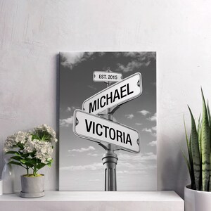 Vintage Any Name Street Sign Canvas Print, Personalized Name ...