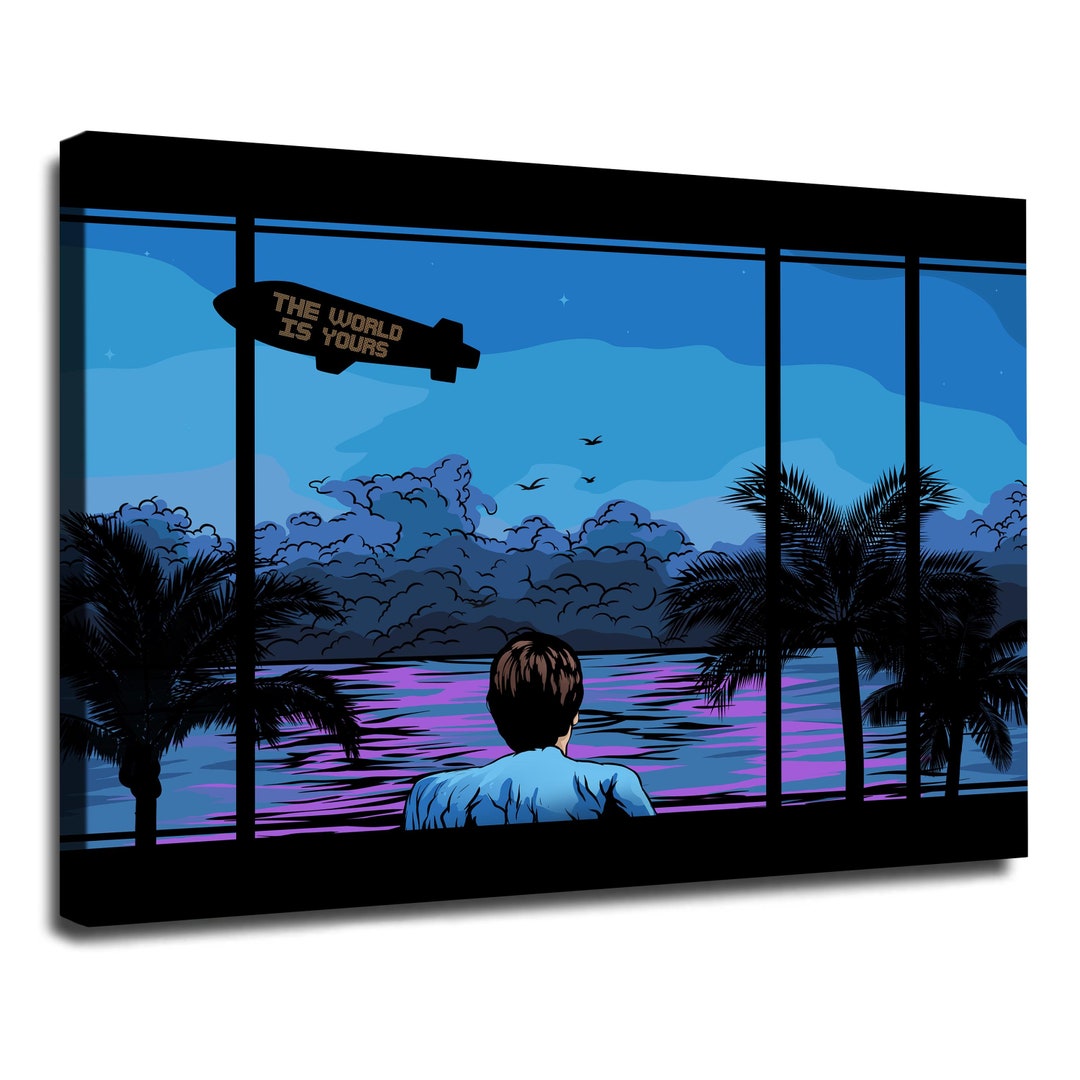 Scarface Canvas Drawing Wall Print, Home Wall Artwork Decor Hand Made ...