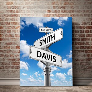 Custom Name Vintage Street Sign Canvas Print, Personalized Name Sign ...