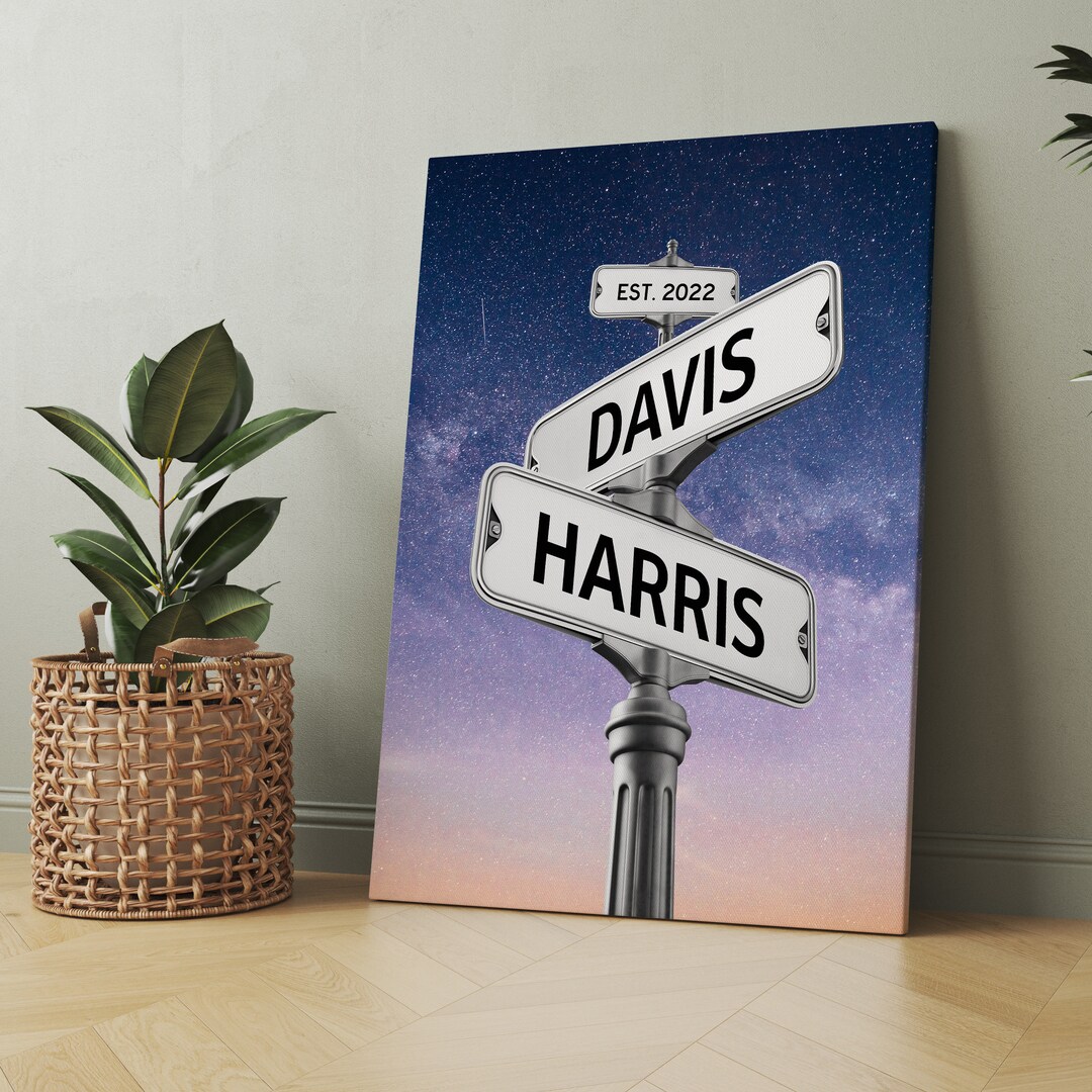 Night Sky Custom Vintage Street Sign Canvas Print and Poster Print ...