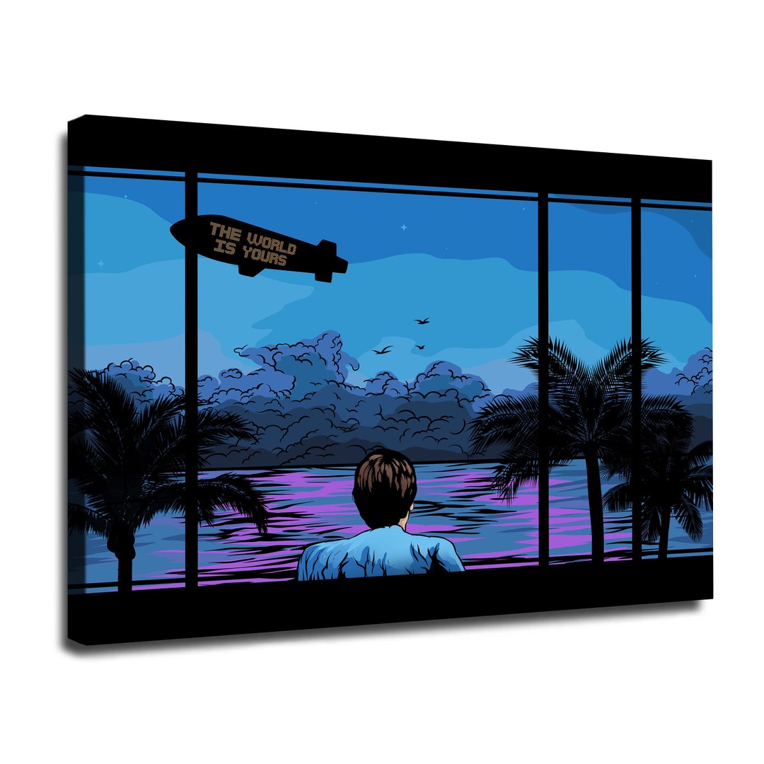 Scarface Canvas Drawing Wall Print, Home Wall Decor Hand Made Poster ...