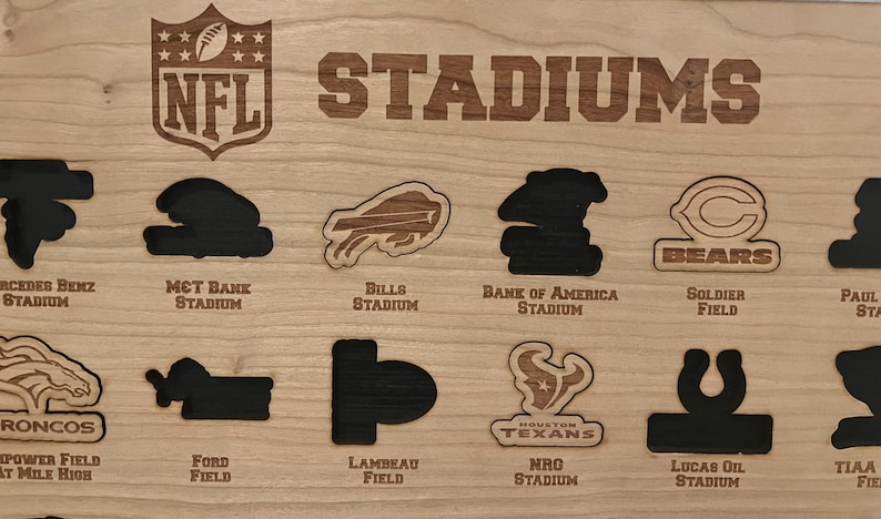Unique Football Stadium Tour Tracker - National Football League Art ...
