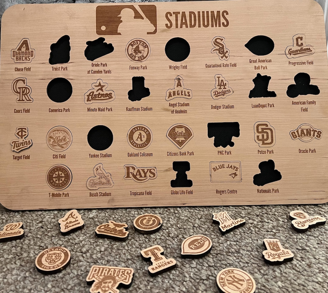 Handcrafted Baseball Stadium Tracker - Unique Baseball Tracking Map for ...
