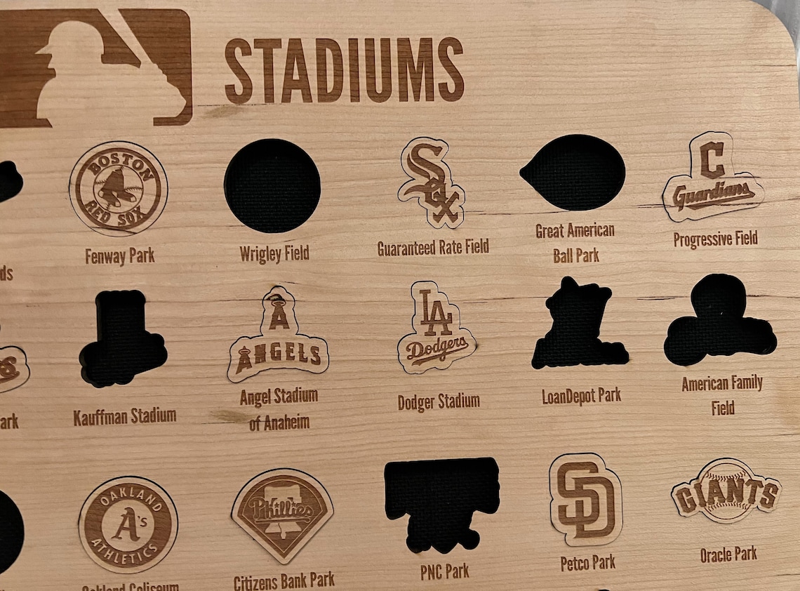 Handcrafted Baseball Stadium Tracker - Unique Baseball Tracking Map for ...
