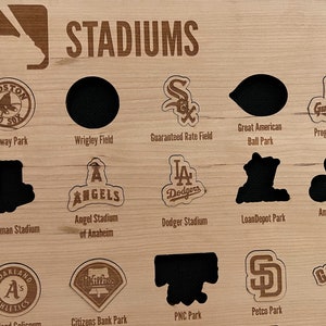 Handcrafted Baseball Stadium Tracker - Unique Baseball Tracking Map for ...