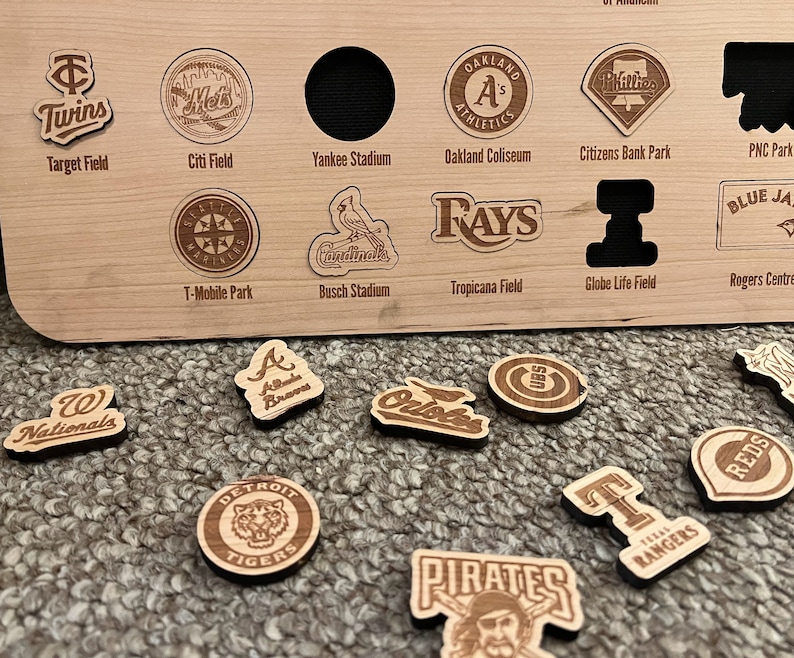 Handcrafted Baseball Stadium Tracker - Unique Baseball Tracking Map for ...