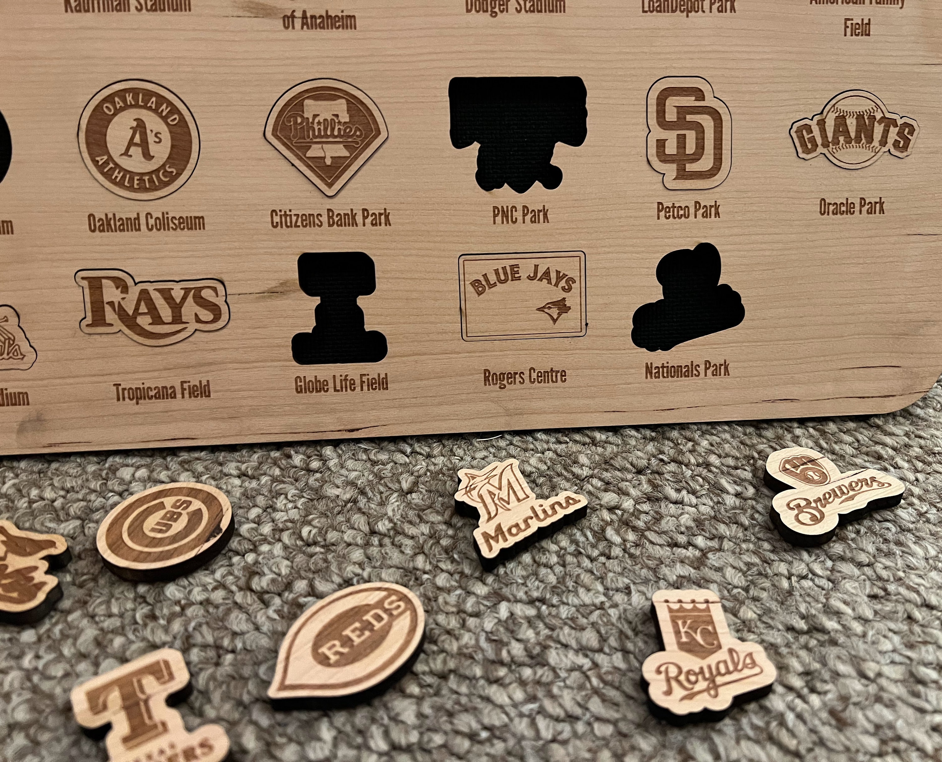 Handcrafted Baseball Stadium Tracker - Unique Baseball Tracking Map for ...
