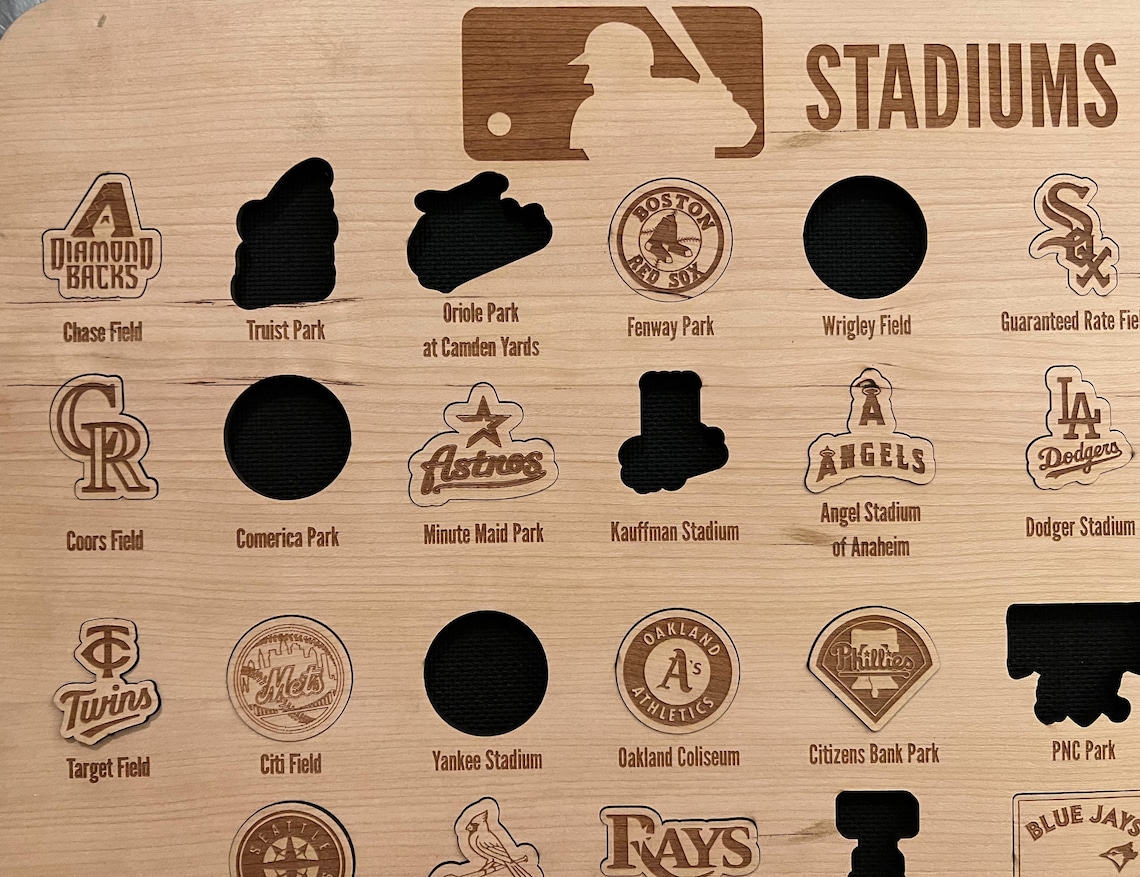 Handcrafted Baseball Stadium Tracker - Unique Baseball Tracking Map for ...