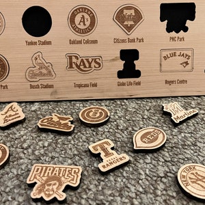 Handcrafted Baseball Stadium Tracker - Unique Baseball Tracking Map for ...