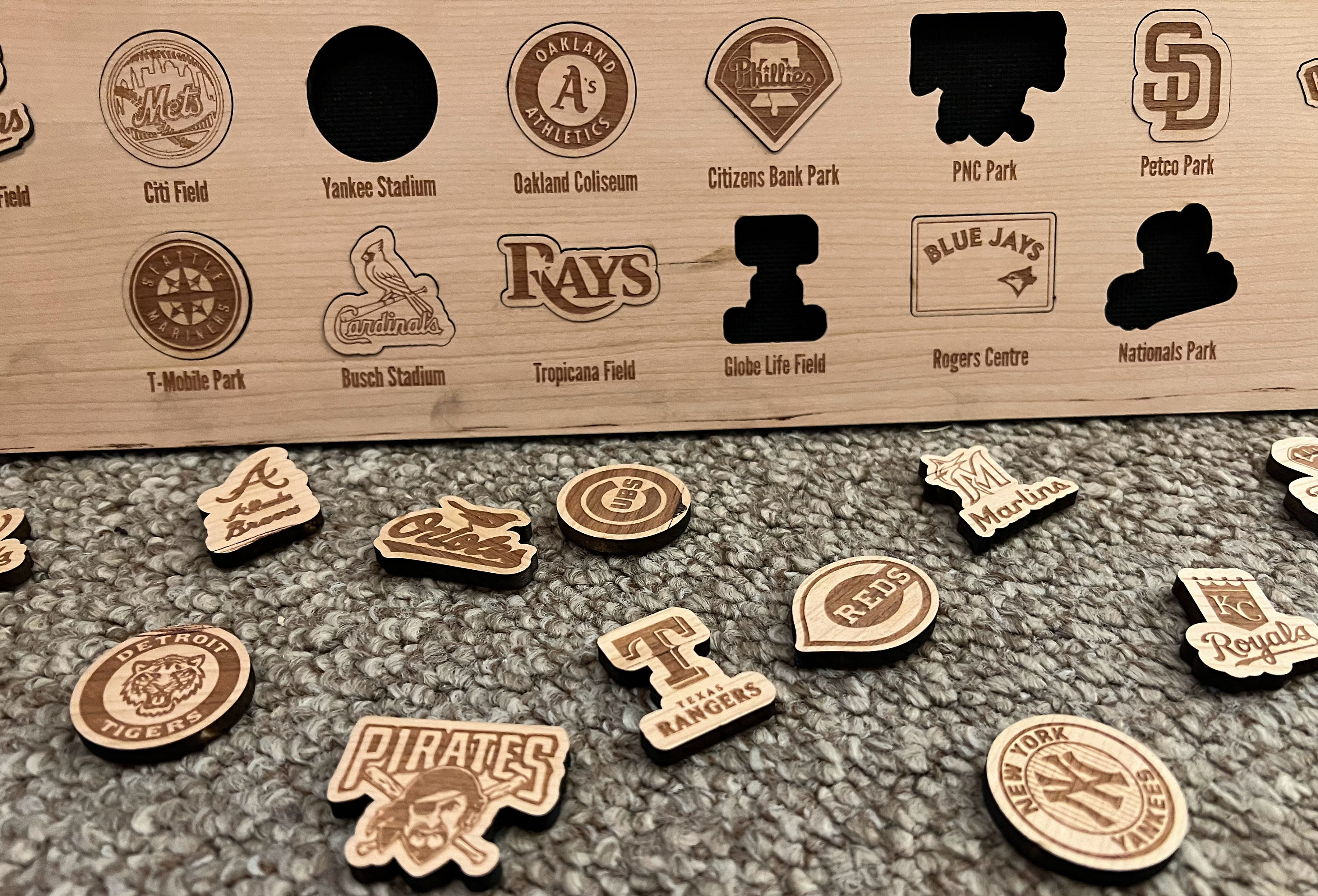 Handcrafted Baseball Stadium Tracker - Unique Baseball Tracking Map for ...