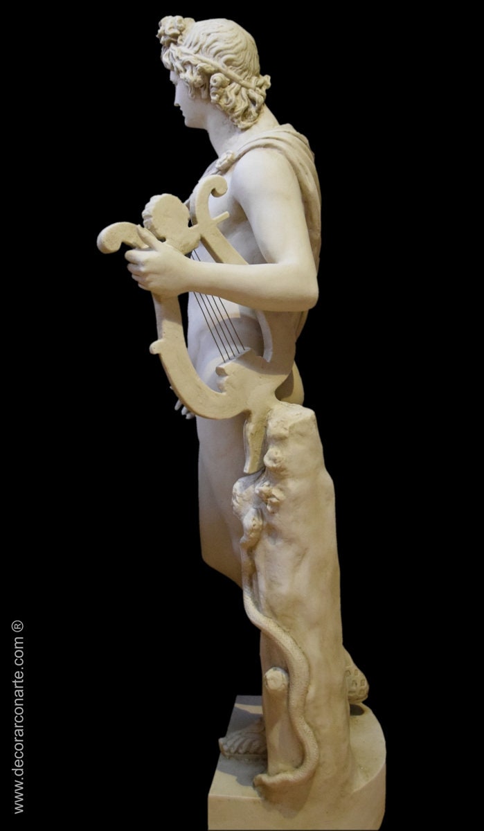 Apollo With Lyre. Statue in Molded Marble. 190 Cm. Handmade in | Etsy