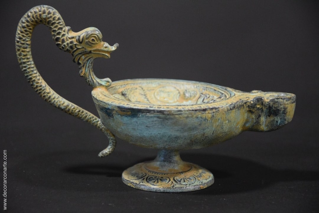 Lucerne With Sea Serpent Handle in Cast Bronze. 9x16cm. Classic ...