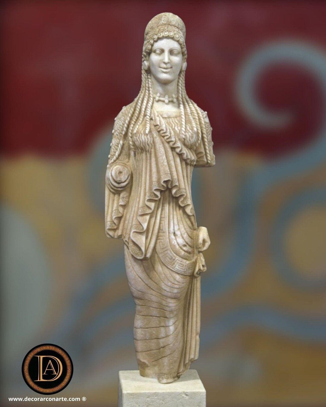 Escultura de koré en estilo arcaico. Mármol moldeado. 59 cm. - Etsy España