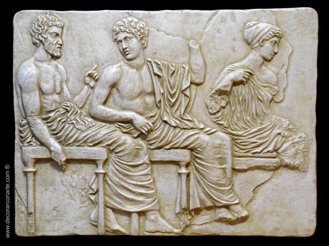 Bas-relief of the Gods of the Parthenon. 80 X 105 Cm. Marble ...
