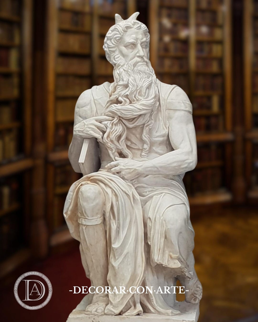 Moses Sculpture by Michelangelo. 150 Cm. Molded Marble. Renaissance Art ...
