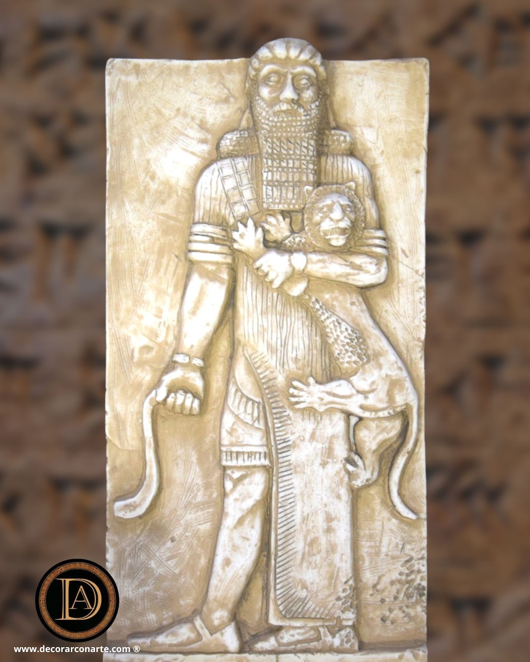 Assyrian Relief of Gilgamesh. Reproduction Made of Reconstituted Marble ...