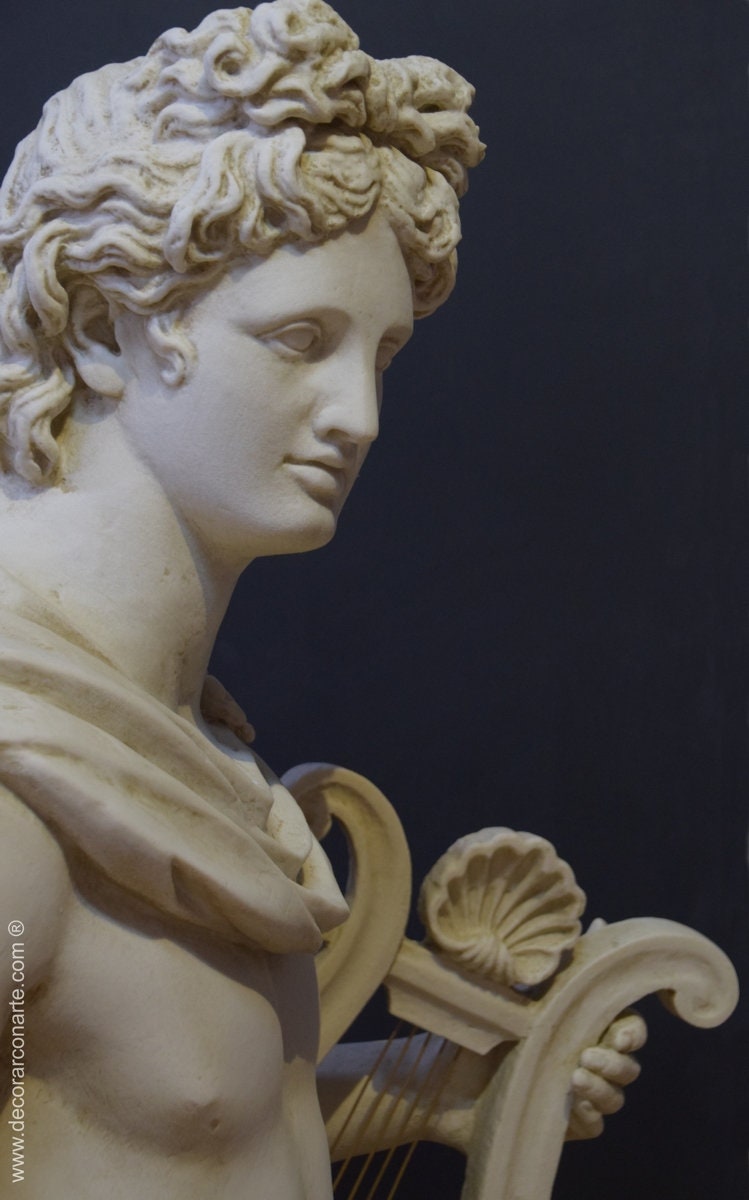 Apollo With Lyre. Statue in Molded Marble. 190 Cm. Handmade in | Etsy
