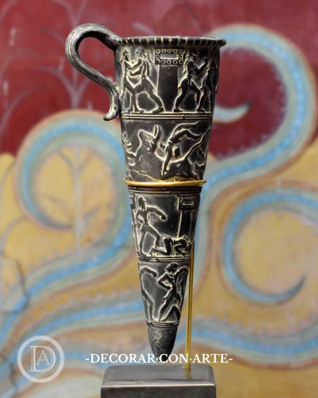 Boxers' Rhyton Vase. Crete. 26 Cm. Handmade. Gift for Boxers. Gift for ...