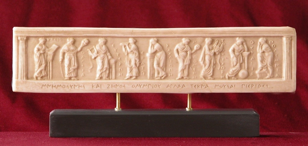 Relief of the Muses With Base. 30x11cm. Molded Marble. Handmade in ...