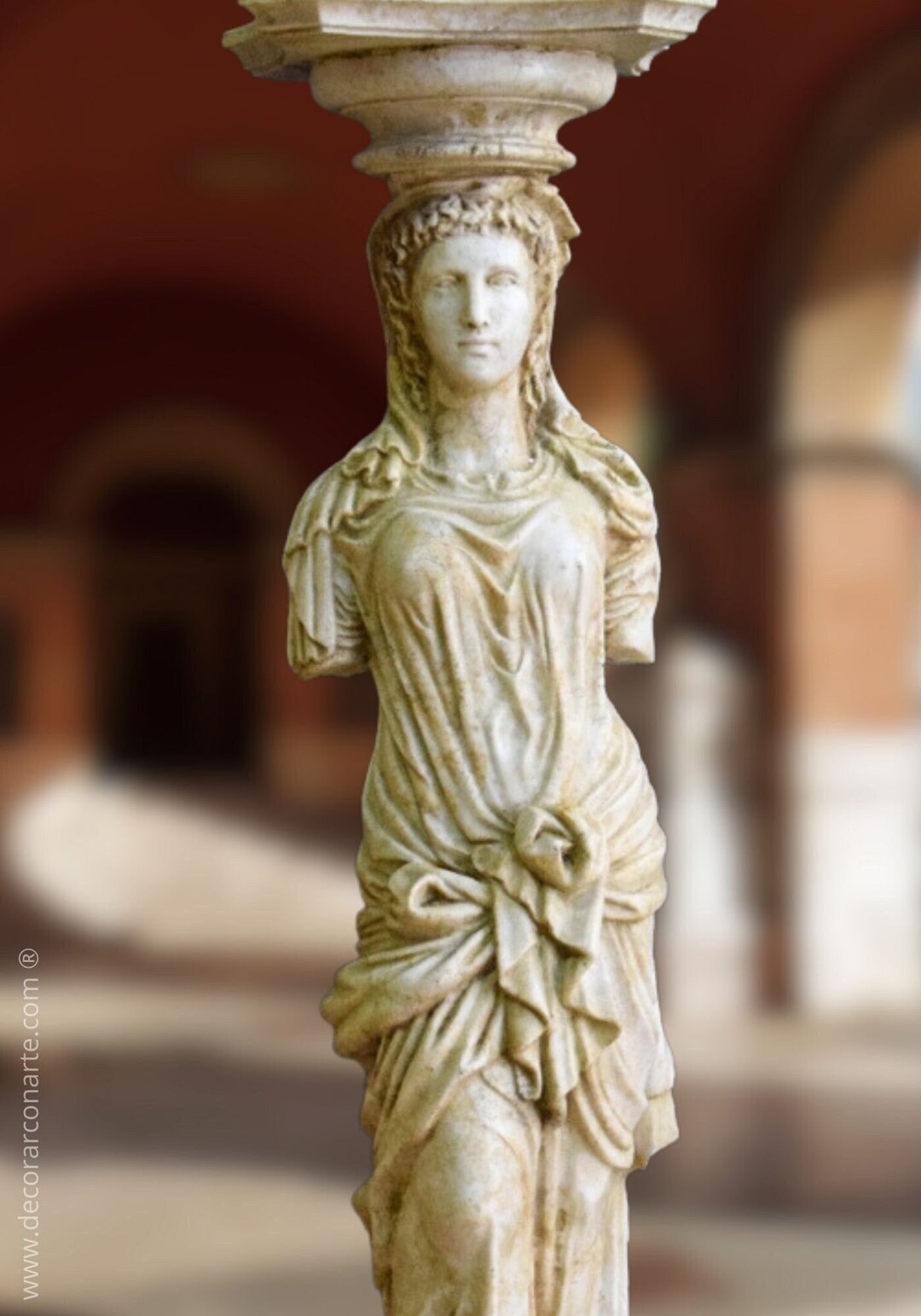 Caryatid Column. Statue in Molded Marble. 136 Cm. Handmade in Europe ...