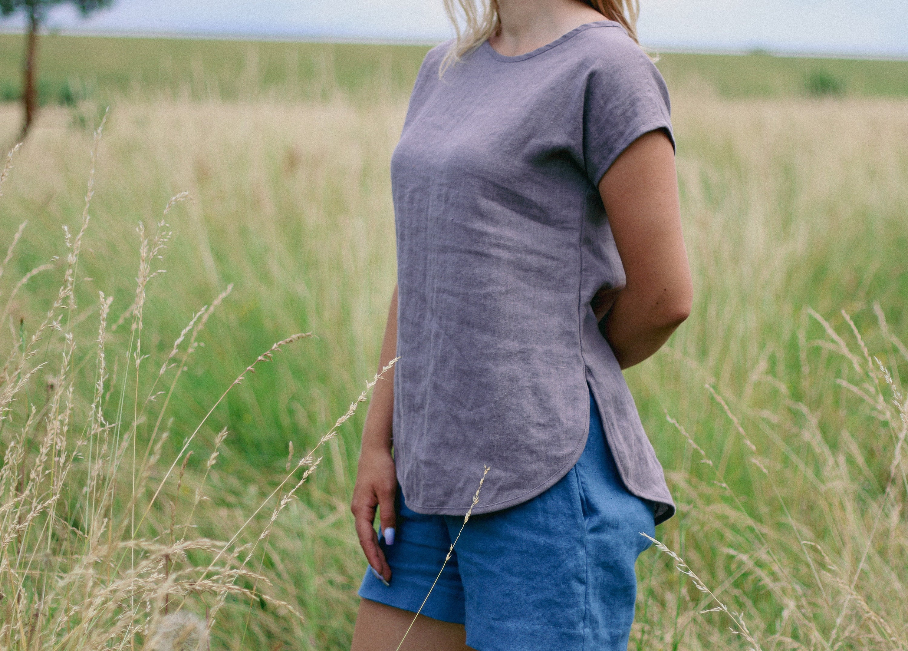 Linen Tunic Top SABINE Women Linen Top Longer Back Linen - Etsy
