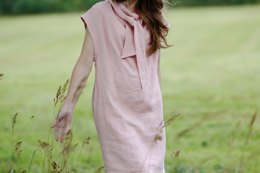 SALE / READY S Size, Linen Formal Dress VERONIKA, Linen Elegant Dress ...