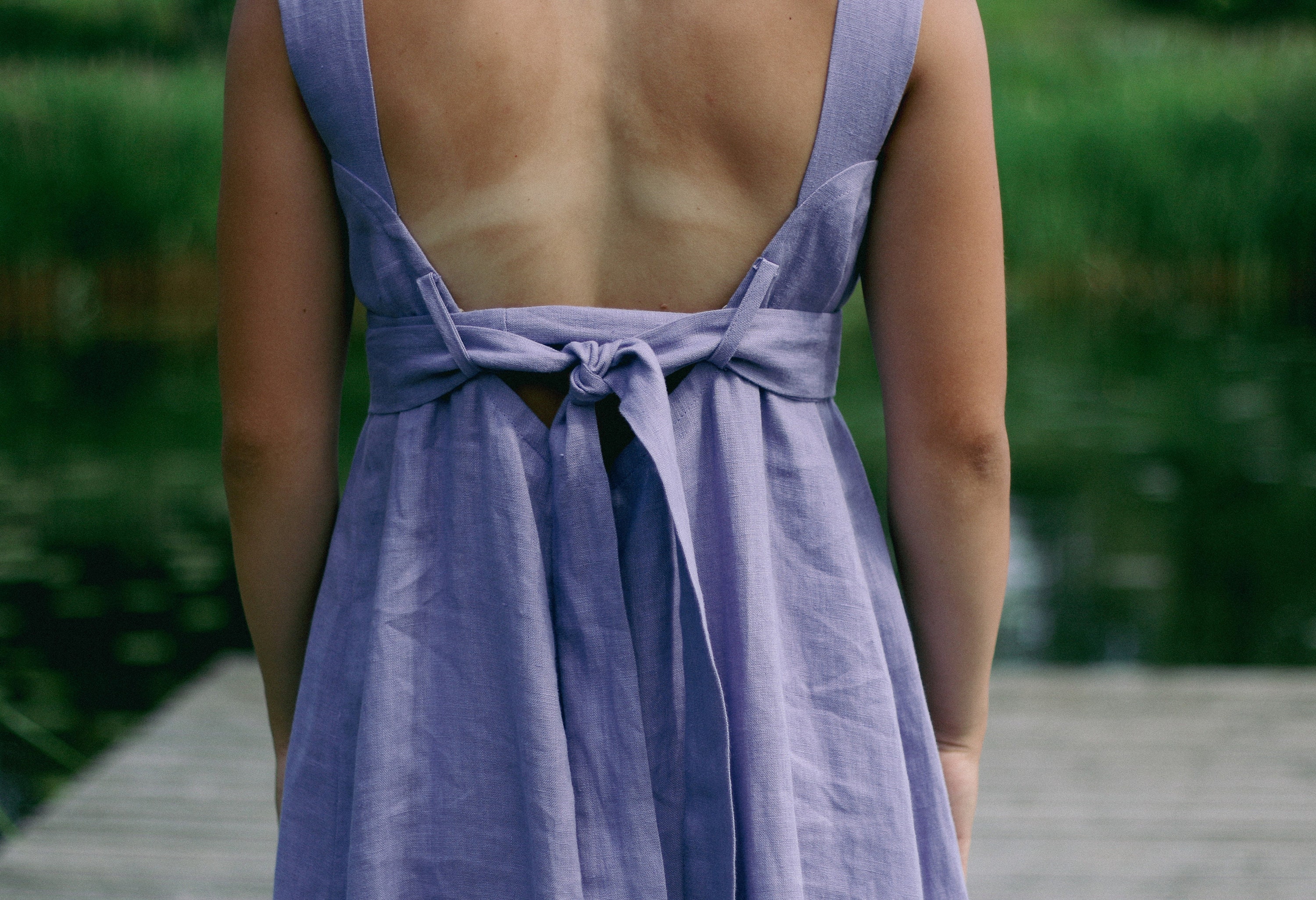 Backless Sundress VANESA, Strap Dress, Summer Slip Dress, Linen Dresses ...