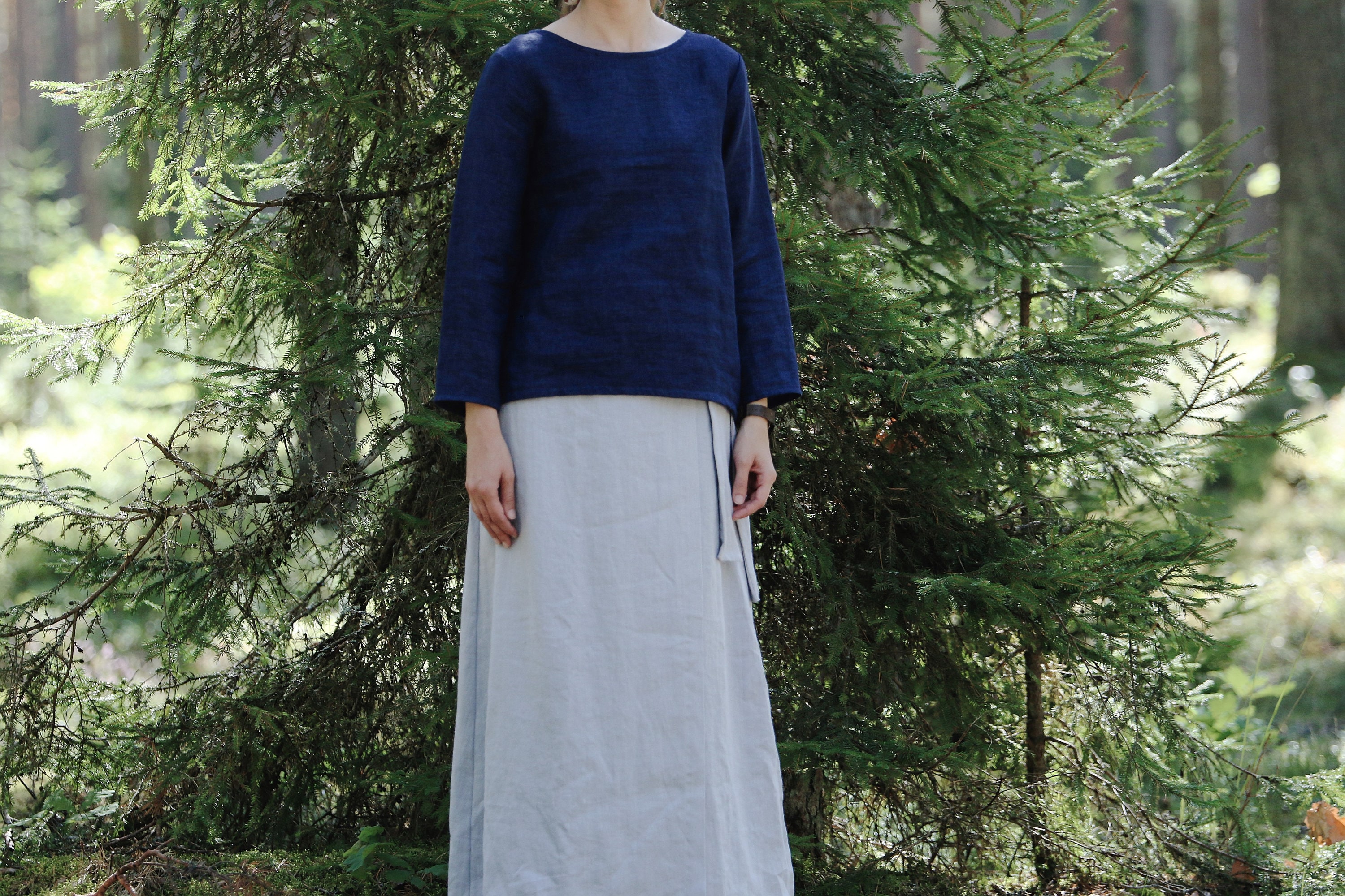 Linen Long Wrap Skirt EVELINA Linen Wrap Skirt Full Length - Etsy