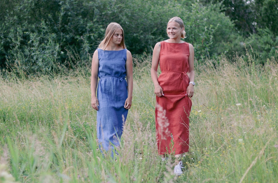 Linen Maxi Dress BEATE, Bohemian Low Back Summer Beach Dress - Etsy