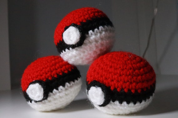 Pokeball Crochet Amigurumi Plushy - Etsy