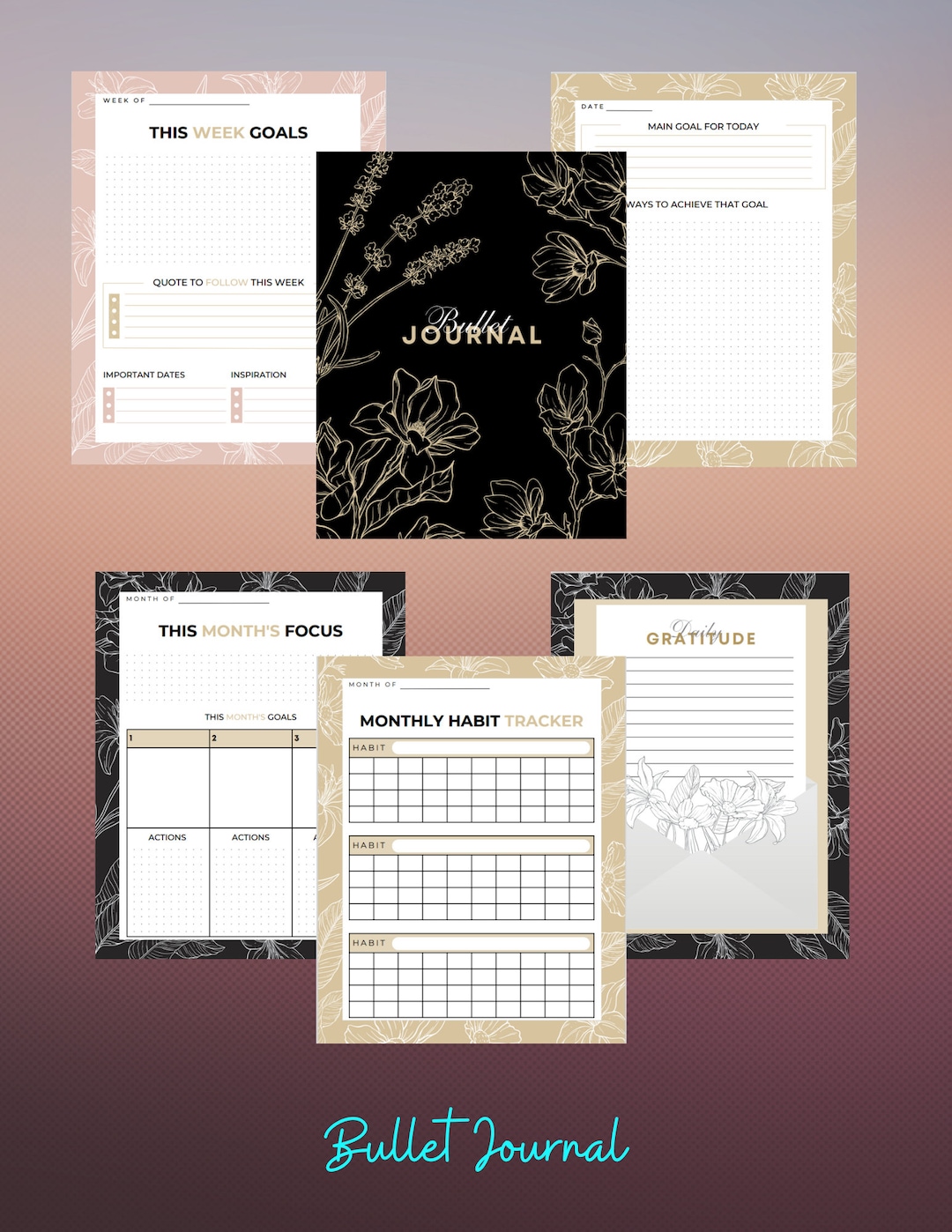 Bullet Jornal, Good Notes, Digital, Printable - Etsy