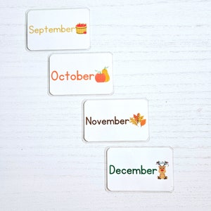 Months of the Year Flashcards Days of the Week Words Cards Homeschool ...